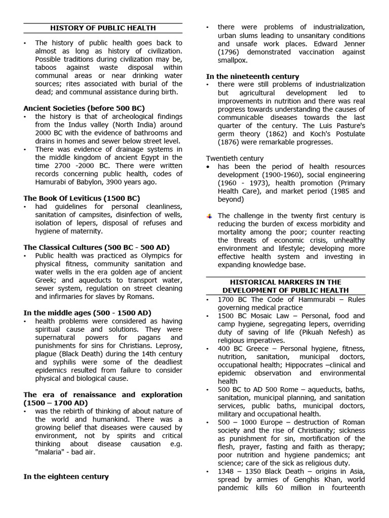 Evolution of Public Health Practices | PDF | Public Health | Preventive ...