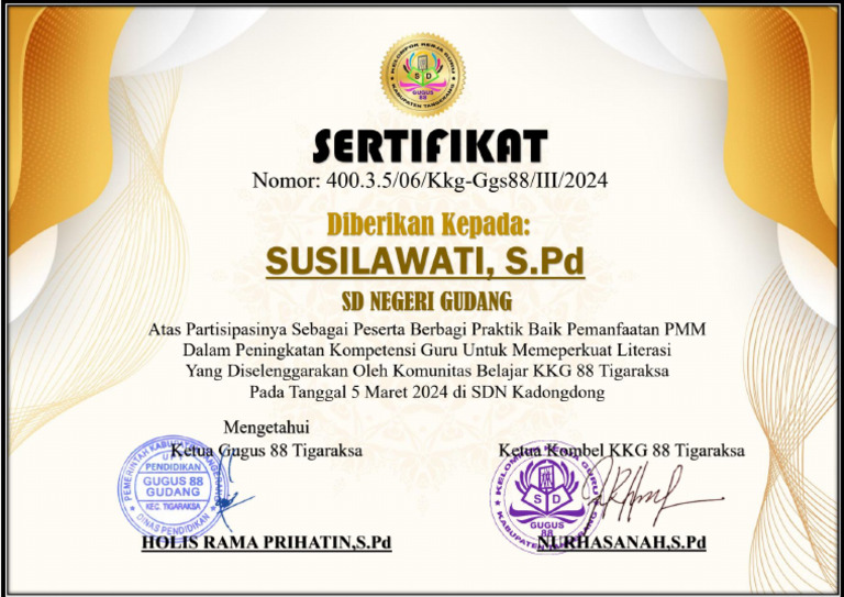 Sertifikat KKG 2 | PDF