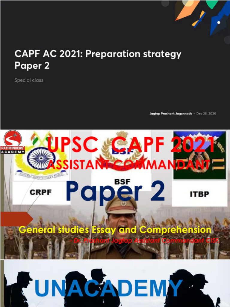 CAPF AC 2021 Preparation Strategy Paper 2 With Anno | PDF