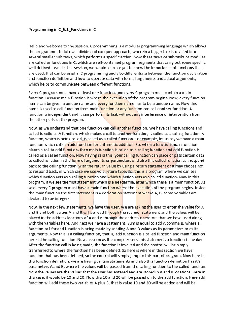 Dca1102 Programming In C De Unit 5 Pdf Parameter Computer Programming Data Type 