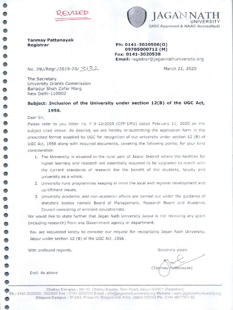 Ugc 12b Application Form | PDF