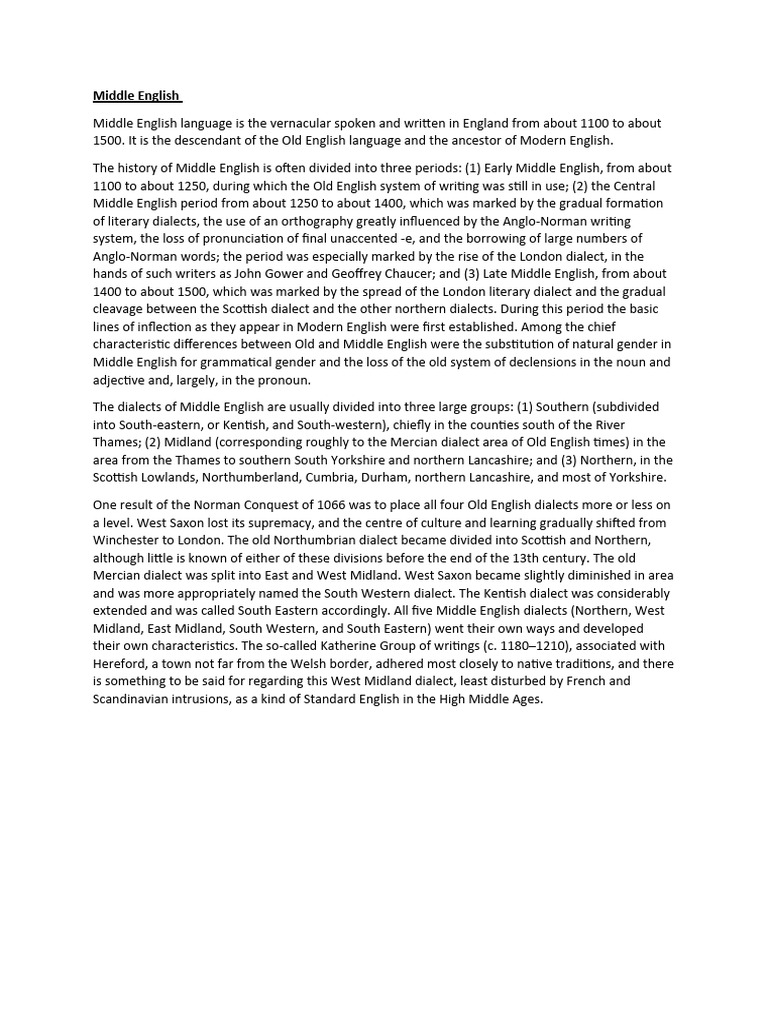 Middle English | PDF | English Language | Human Communication Middle English | PDF | English Language | Human Communication