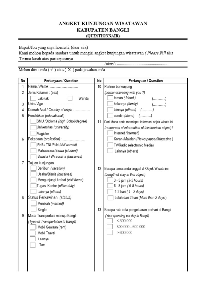 Angket Analisa | PDF