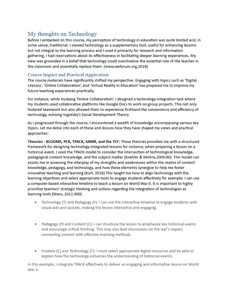 Write A Reflective Response On Your Learnings | PDF | Learning | Pedagogy