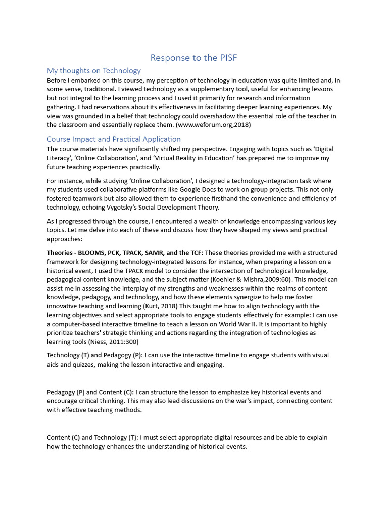 Write A Reflective Response On Your Learnings Upload | PDF | Learning ...