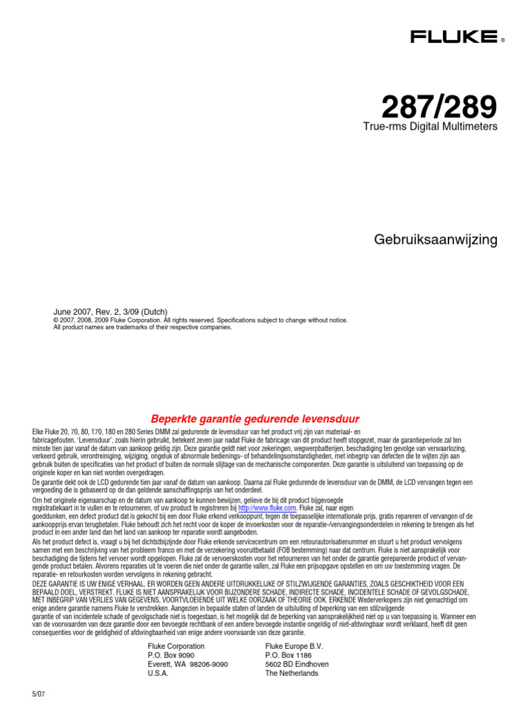 Fluke 287 | PDF