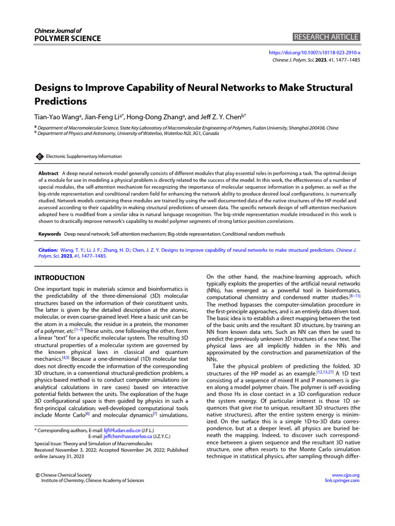 (W-8145) Designs To Improve Capability of Neural Networks To Make Structural Predictions | PDF ...