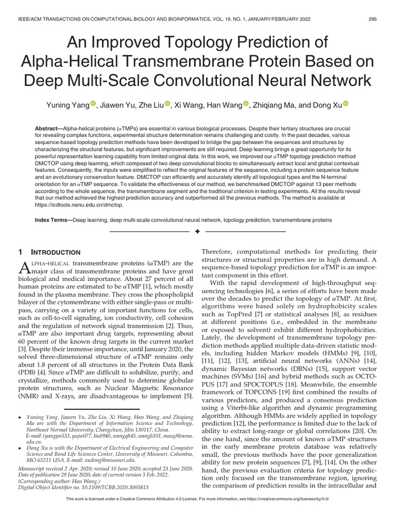 An Improved Topology Prediction of Alpha-Helical Transmembrane Protein Based On Deep Multi-Scale ...