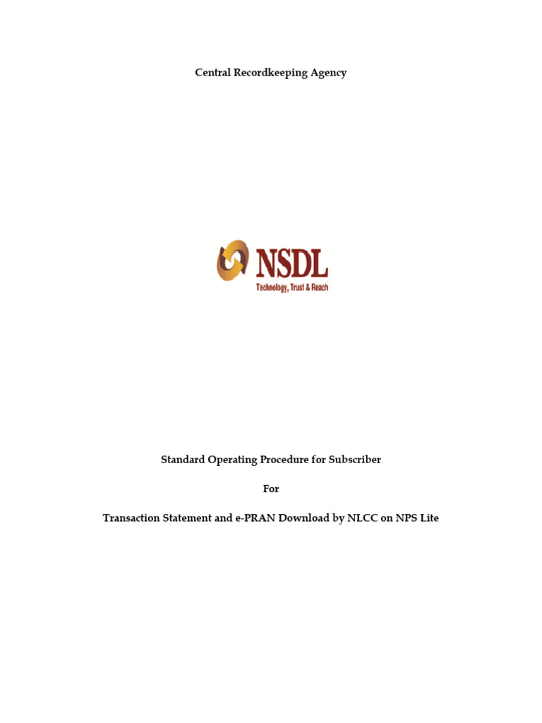 NPS Lite: NLCC Transaction Statement Guide | PDF | Cyberspace | Software