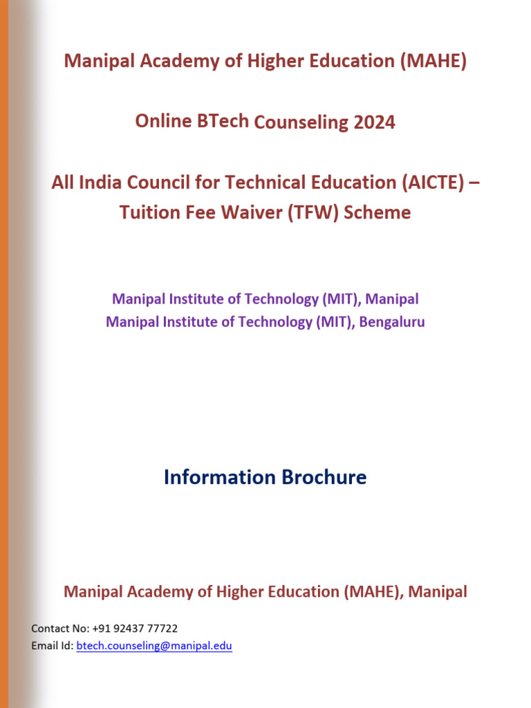 2024 BTech AICTE TFW Information Brochure Final | PDF