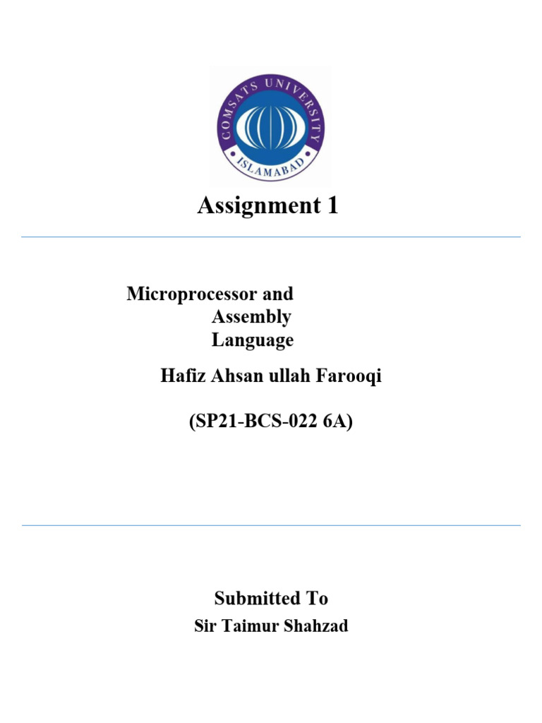 Maal Class Assignment 1 Sp21 Bcs 022 Pdf Parallel Computing Central Processing Unit 