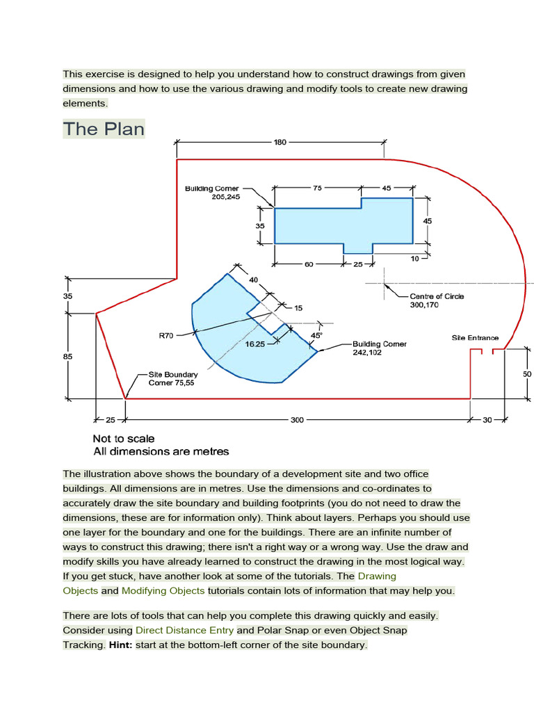 Site Layout Exercise 1 | PDF