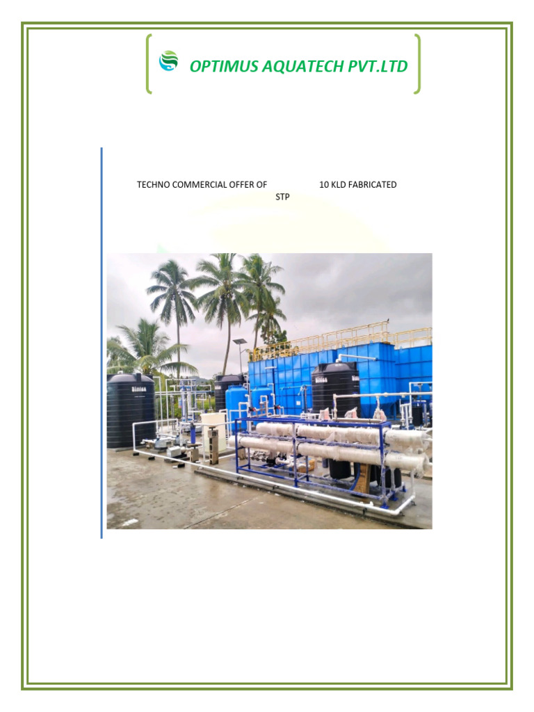 10 KLD Prefabricated STP Proposal | PDF | Sewage Treatment | Water ...