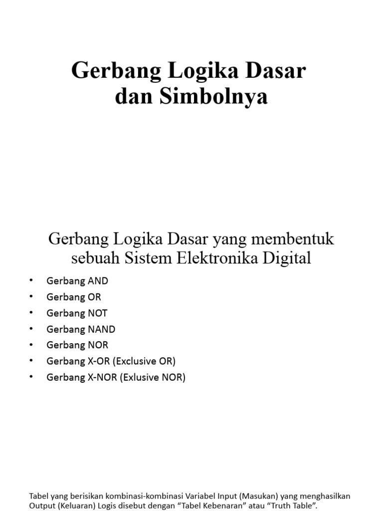 Gerbang Logika Dasar & Simbolnya | PDF