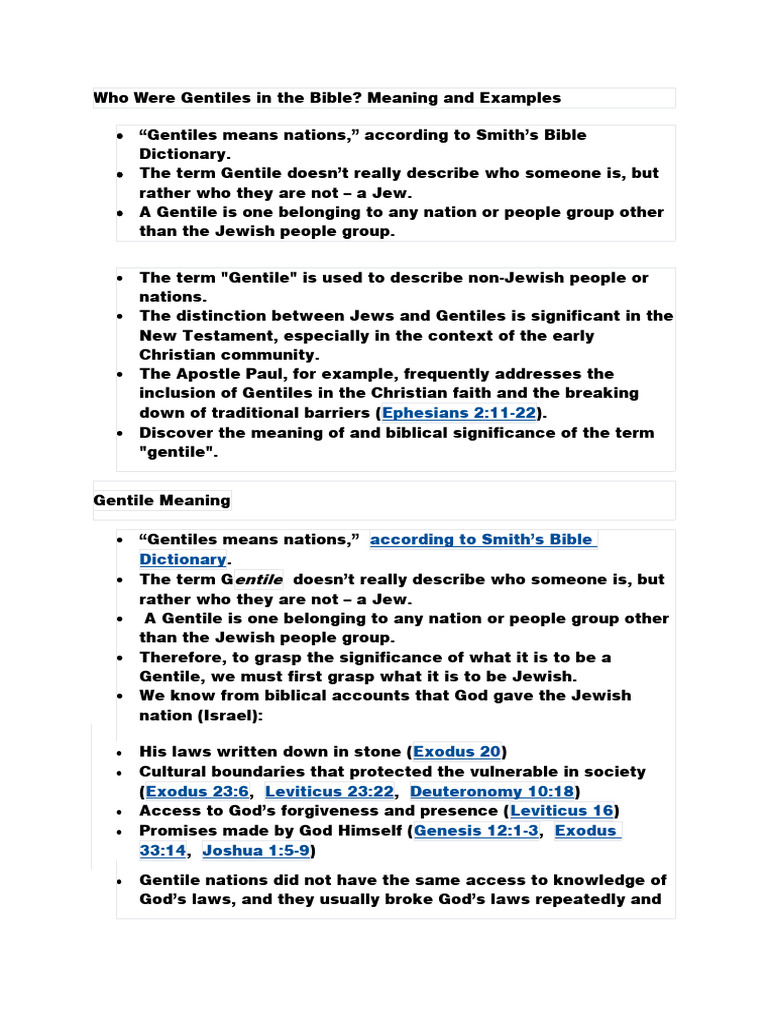 Understanding Gentiles in the Bible | PDF | Acts Of The Apostles | Paul ...