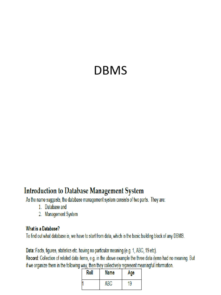 DBMS | PDF