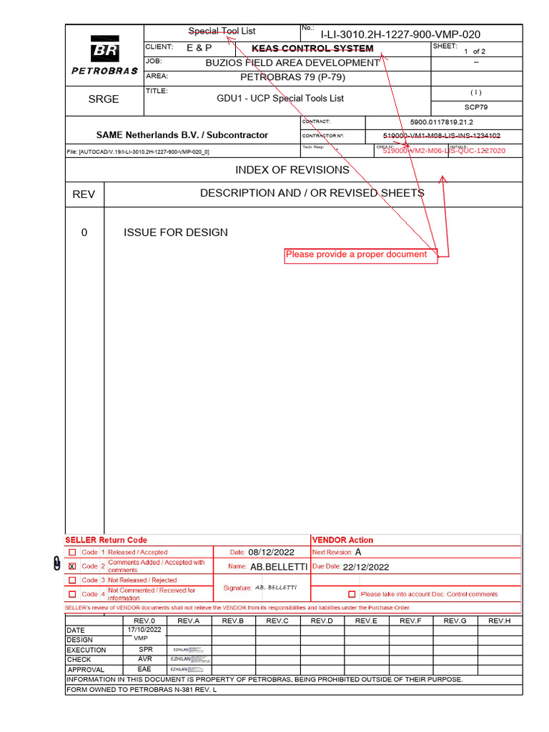Gdu SPL Tool List Rev A (Comments) | PDF | Equipment | Tools