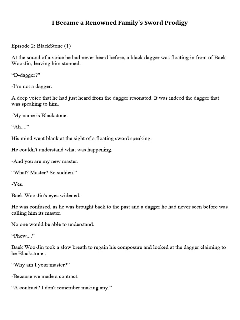 I Became A Renowned Family's Sword Prodigy - Chapter 2 | PDF