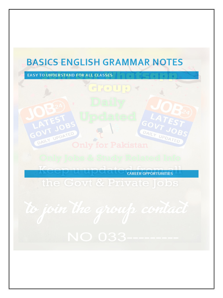 Basic English Grammar Notes MP | PDF | Part Of Speech | Pronoun