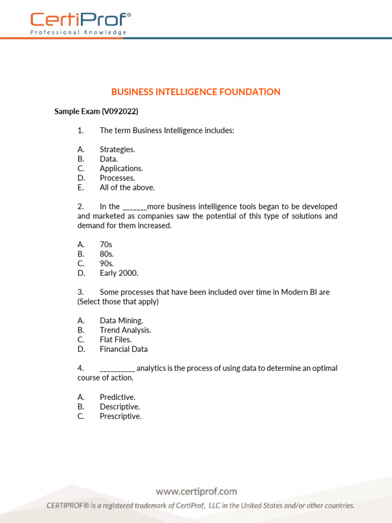 Business Intelligence Foundation (V092022) en | PDF | Business ...