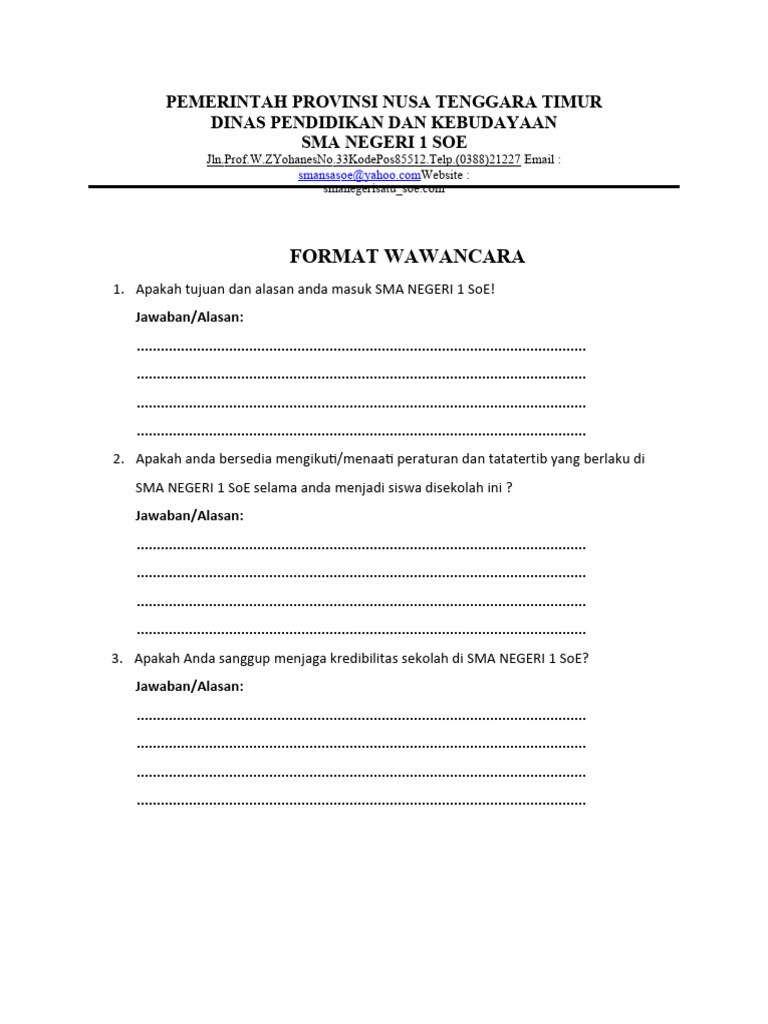 Format Wawancara PPDB 2024 | PDF