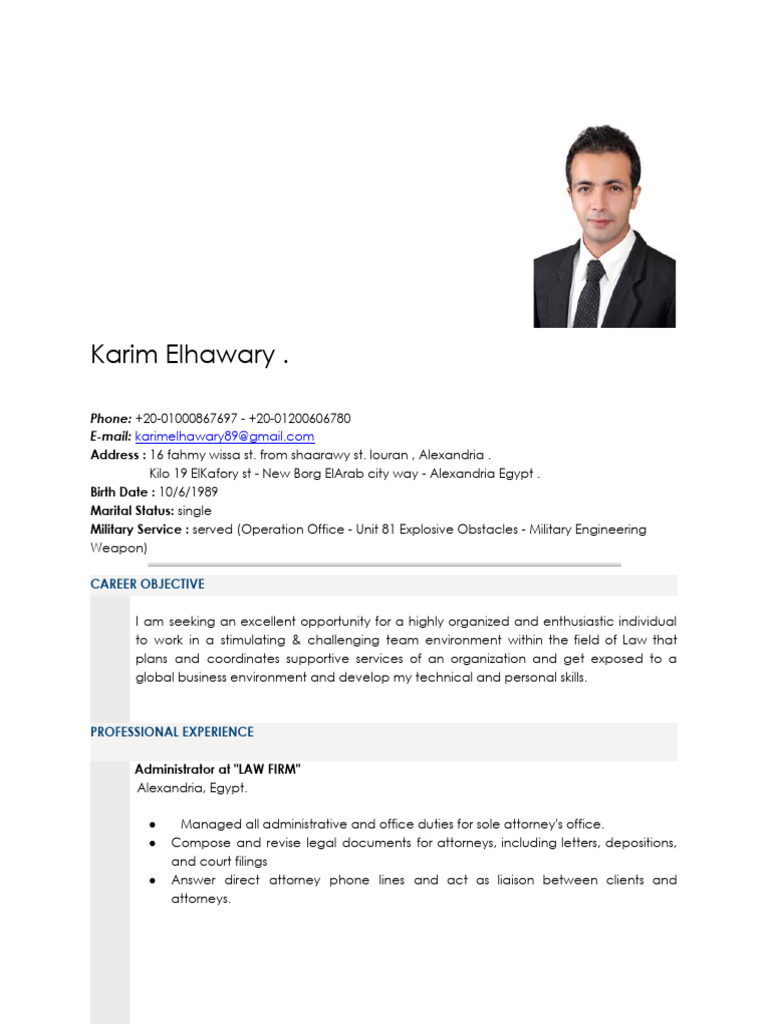 CV K.m.elhawary 2022 | PDF | Due Diligence | Business