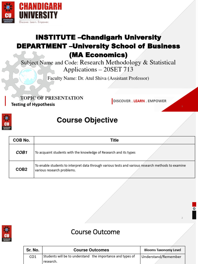 Unit 3 1testing Of Hypothesis Pdf Type I And Type Ii Errors Statistical Hypothesis Testing
