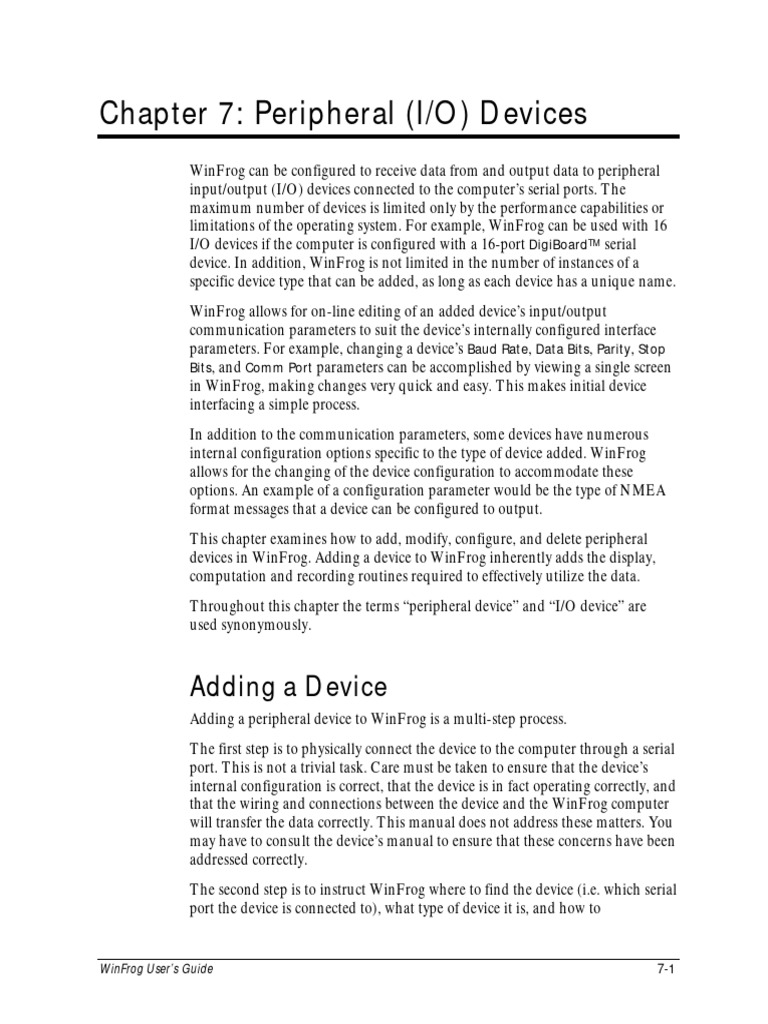 WFUG 07 - Peripheral I - O Devices | PDF | Input/Output | Parameter (Computer Programming)