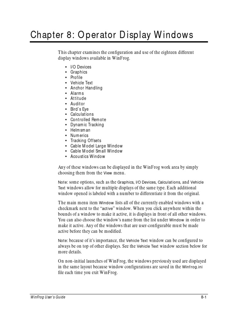 WFUG 08 - Operator Display Windows | PDF | Window (Computing) | Directory (Computing)