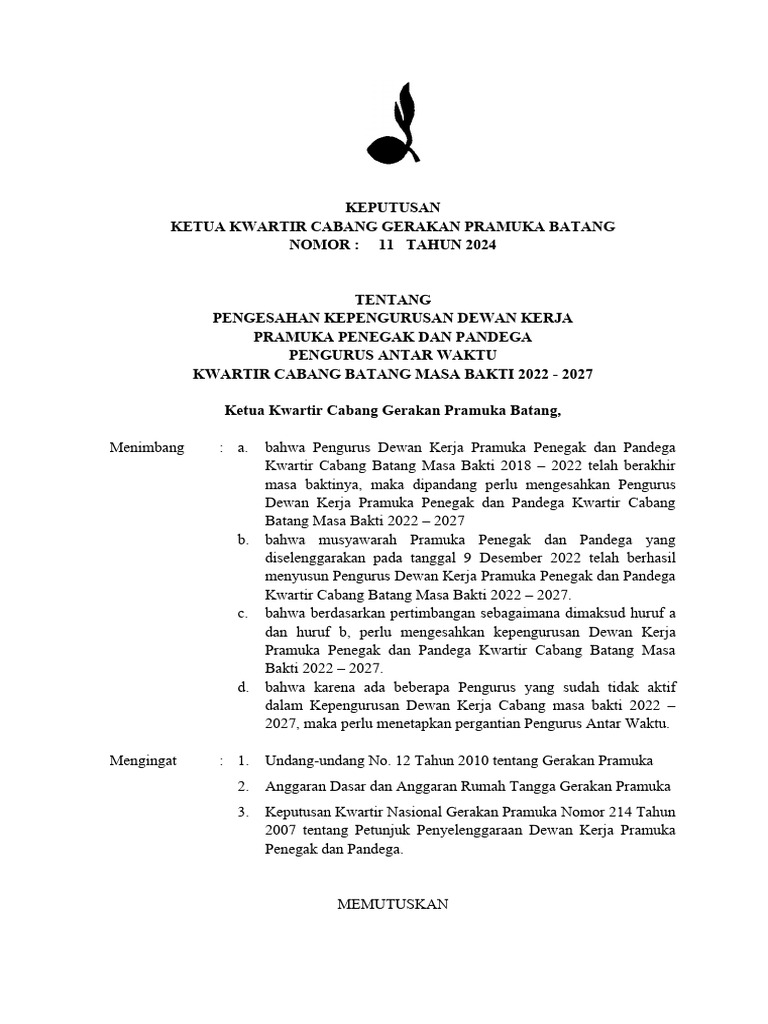 SK DKC 2024 - 2025 Antar Waktu | PDF