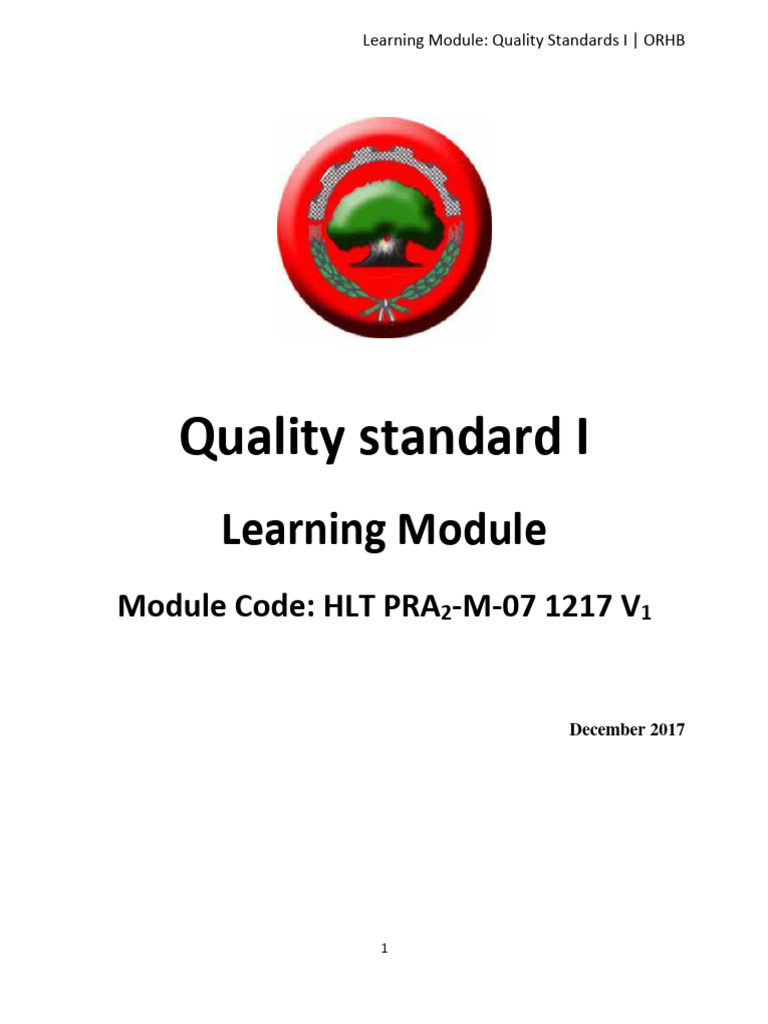 PRA - Learning Module - Quality Standards I | PDF | Quality Management ...