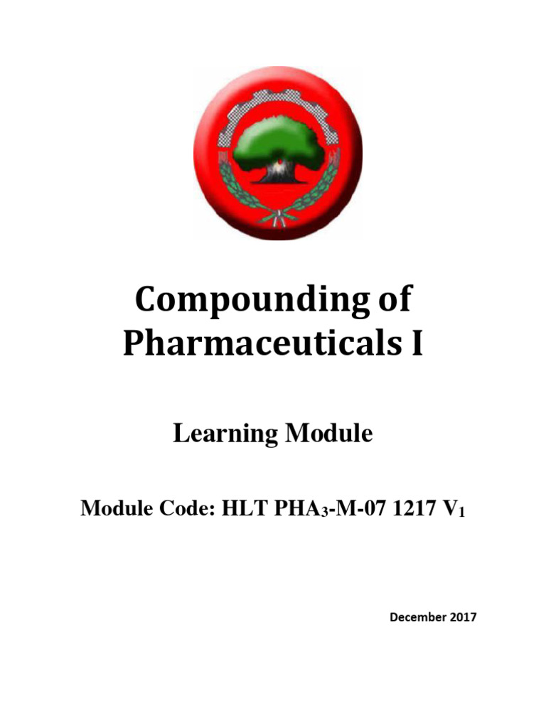 PHA-Learning Module-Compounding of Pharmaceuticals I | PDF | Medical ...