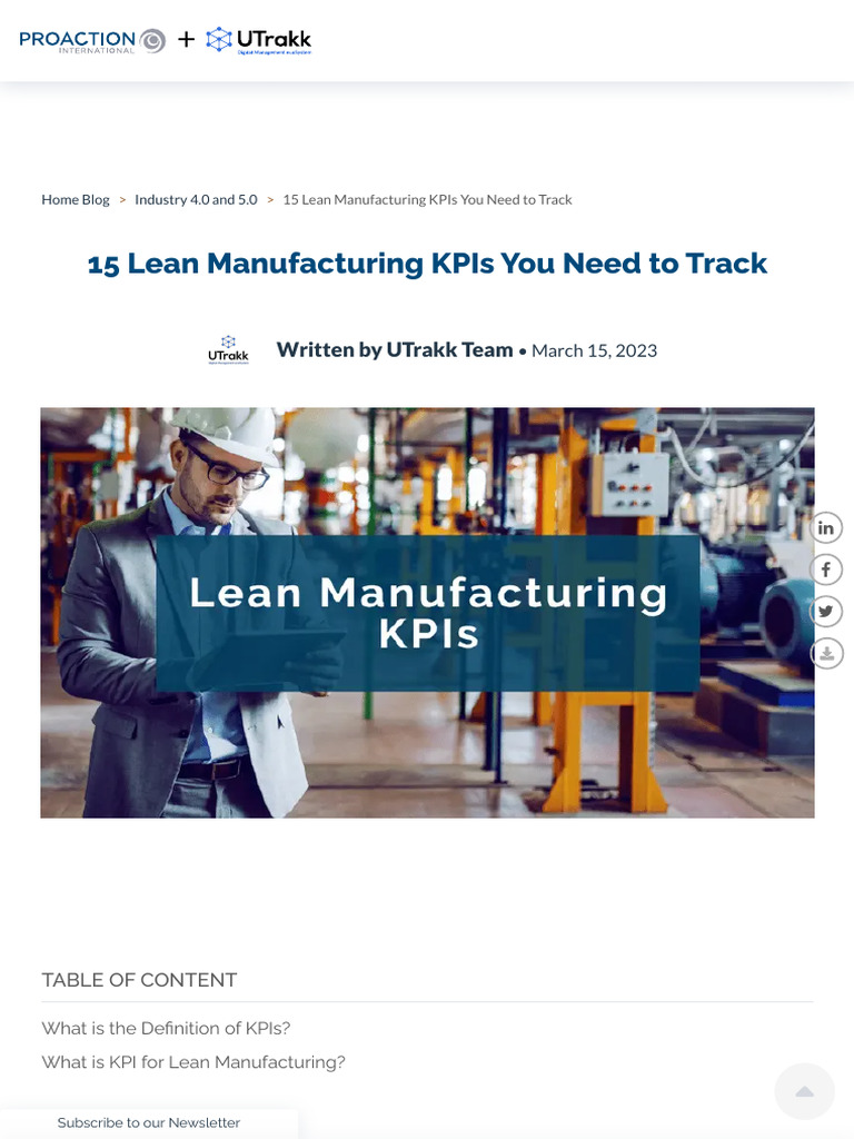 15 Lean Manufacturing KPIs You Need To Track | PDF | Performance ...