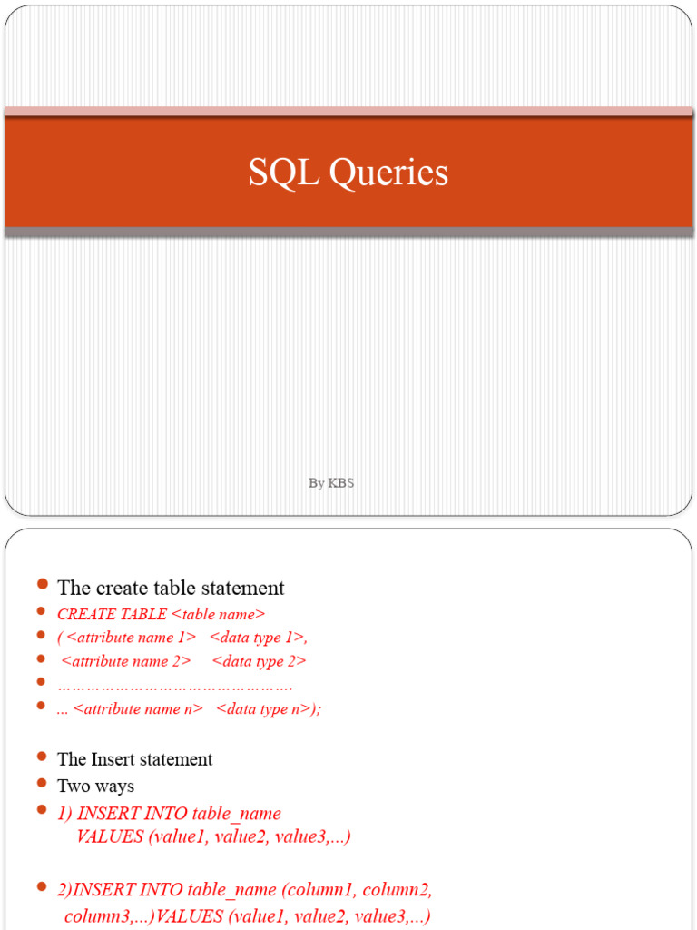 SQL Queries | PDF | Salary | Data SQL Queries | PDF | Salary | Data