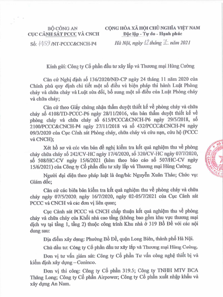 1459 Nghiệm thu PCCC | PDF