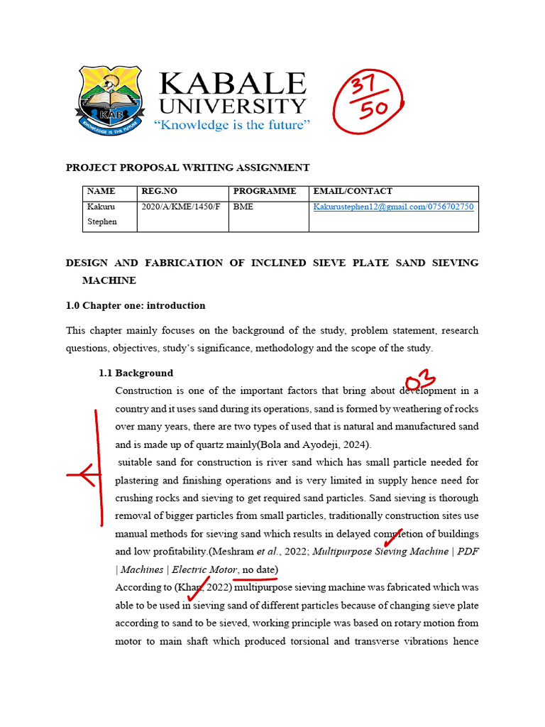 Kakuru Stephen Proposal Assignment | PDF | Machines | Prototype