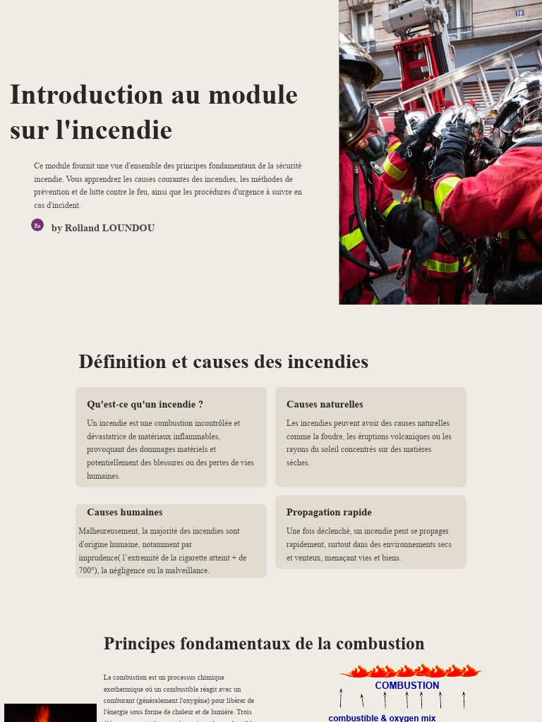 Introduction à la sécurité incendie | PDF | La combustion | Lutte ...