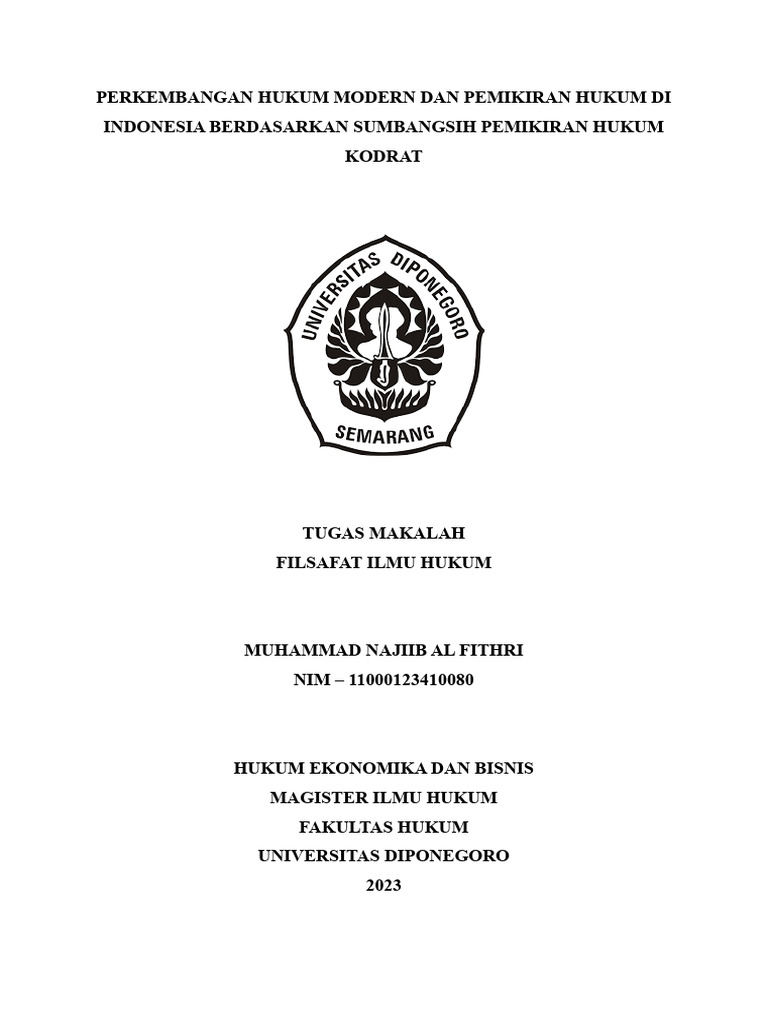 Perkembangan Hukum Modern Dan Pemikiran Hukum Di Indonesia Berdasarkan ...