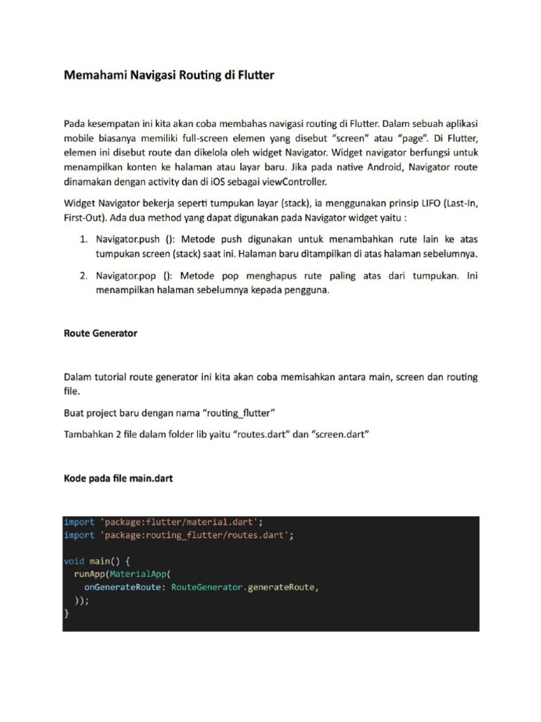 Navigasi Routing Di Flutter Pdf 8419