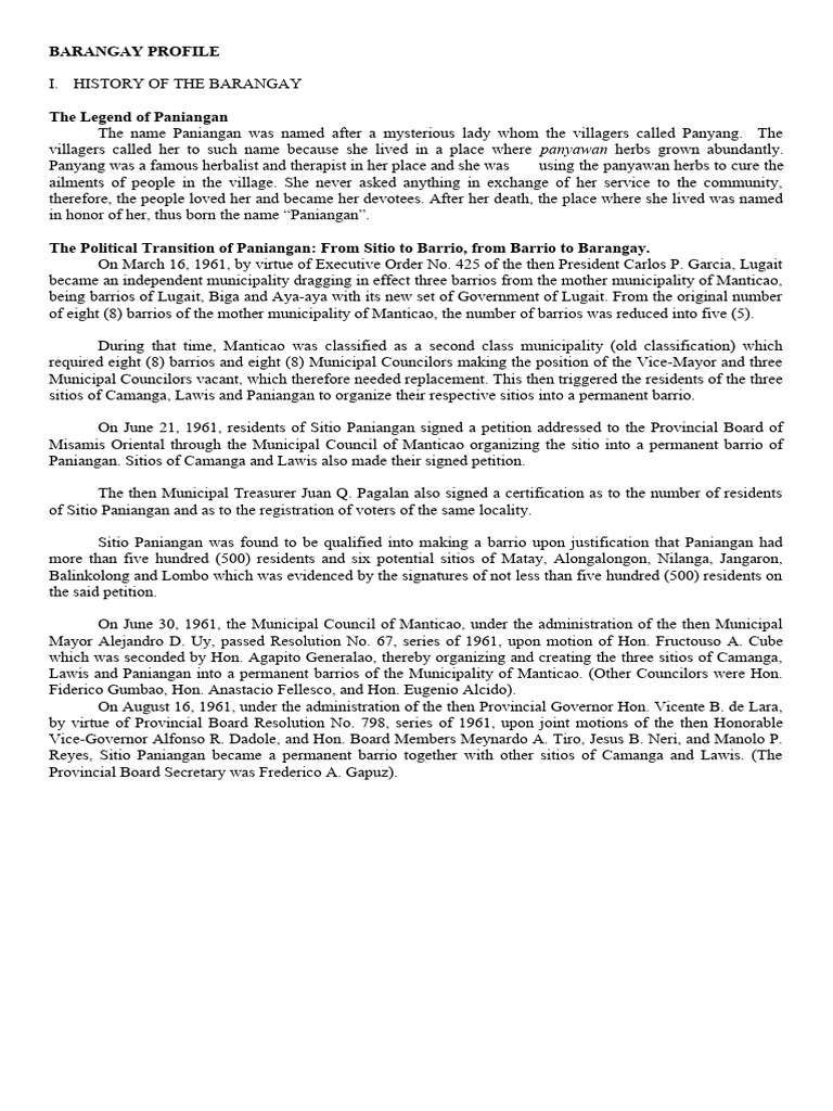 Barangay Profile | PDF
