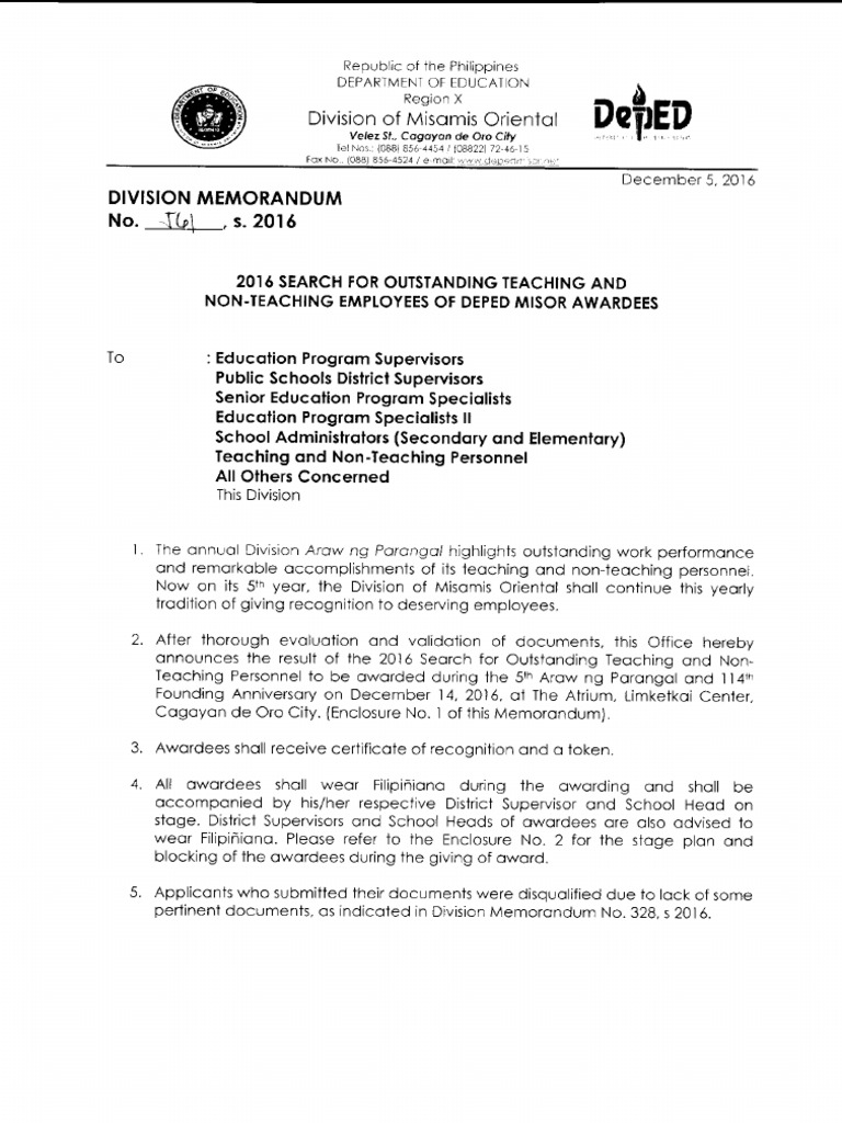 dm561s.2016 2016 Search For Outstanding Teaching and Non Teaching ...