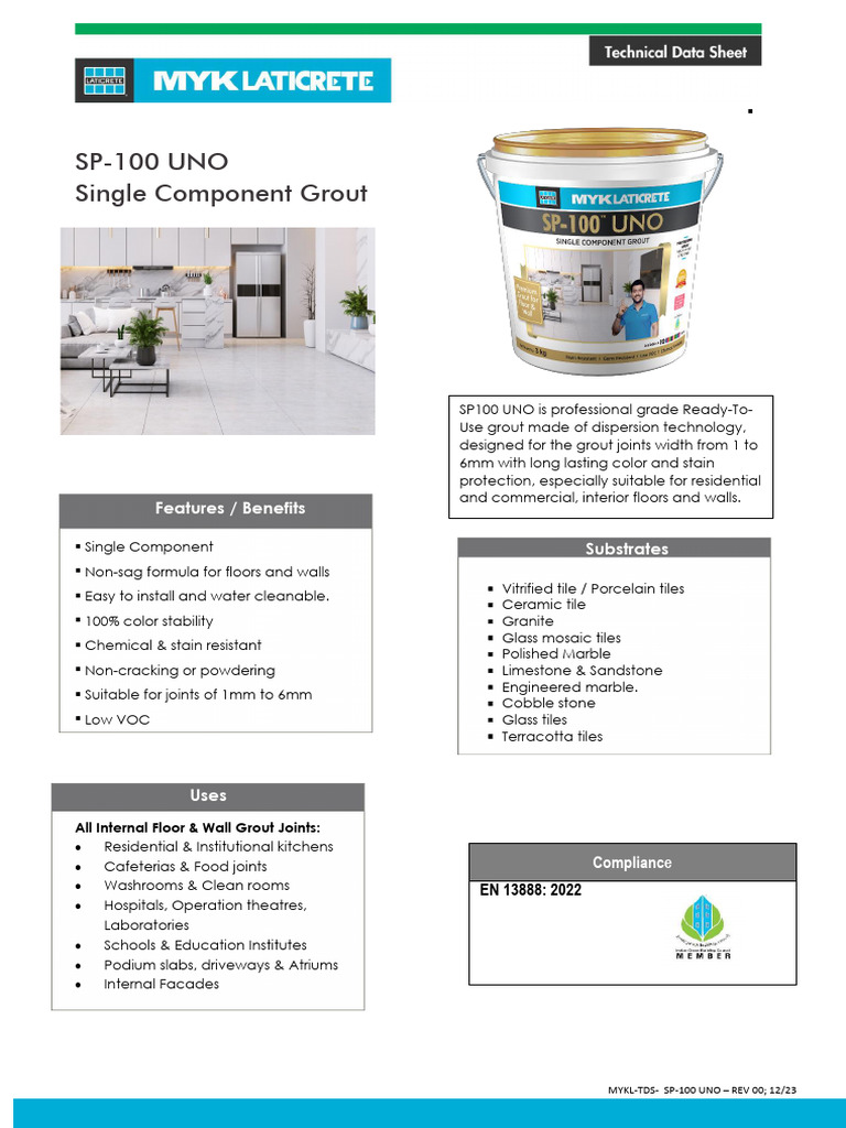 SP100 Uno TDS | PDF | Tile | Marble