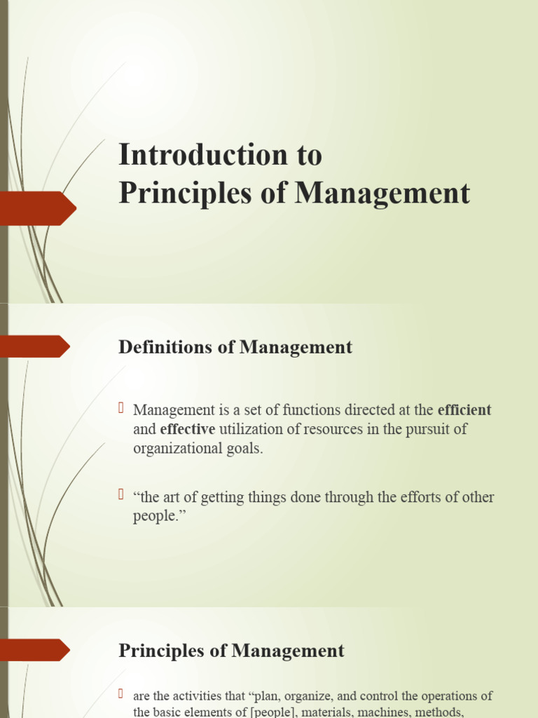 LECTURE 1 Intro To MGT Principles | PDF | Business | Economies