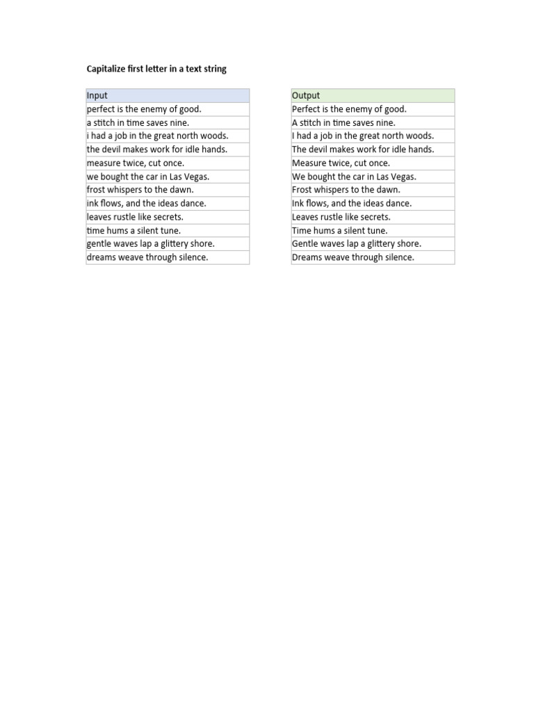Capitalize First Letter in Text Strings | PDF | Home & Garden | Poetry