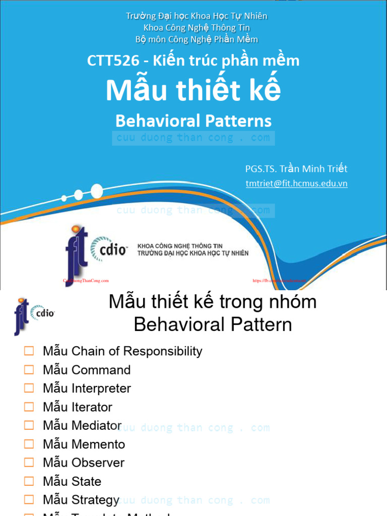 Kien-Truc-Phan-Mem - Tran-Minh-Triet - 3-Design-Patterns-Behavioral ...