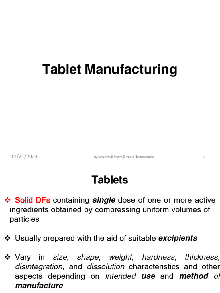 Tablets | PDF | Tablet (Pharmacy) | Materials