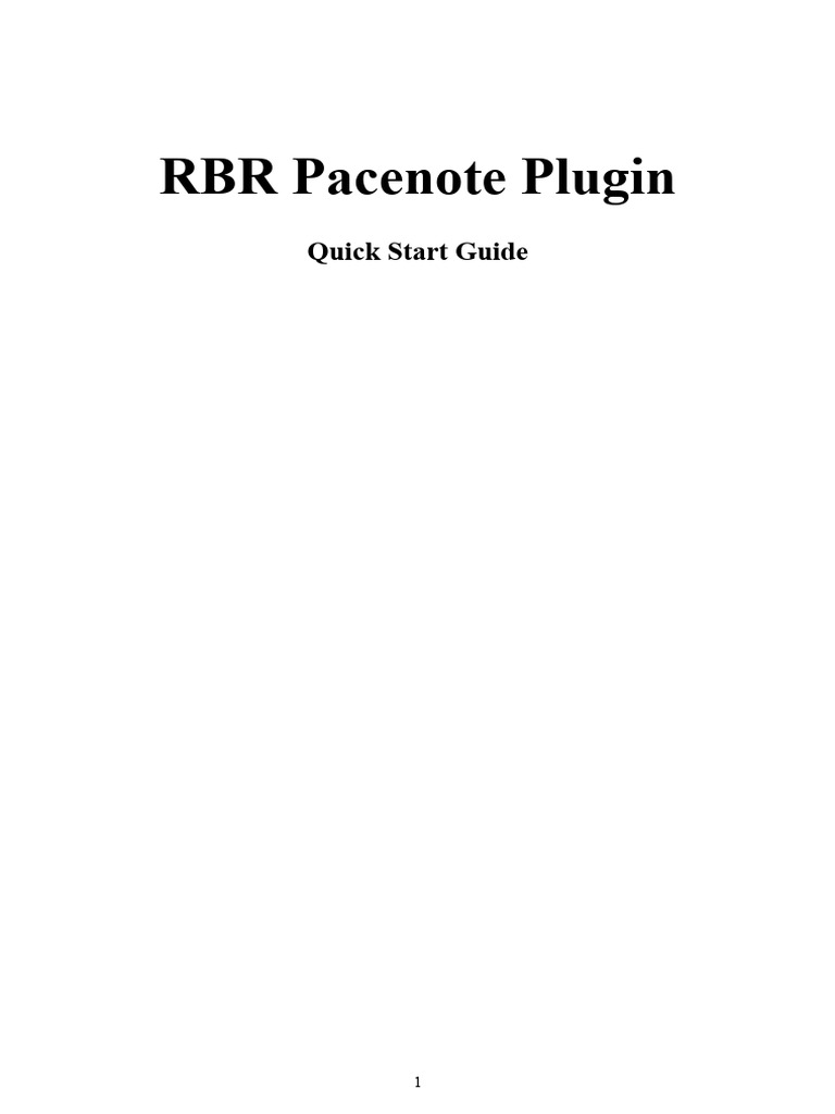 RBR Pacenote Plugin Quick Start Guide | PDF | Button (Computing) | Software