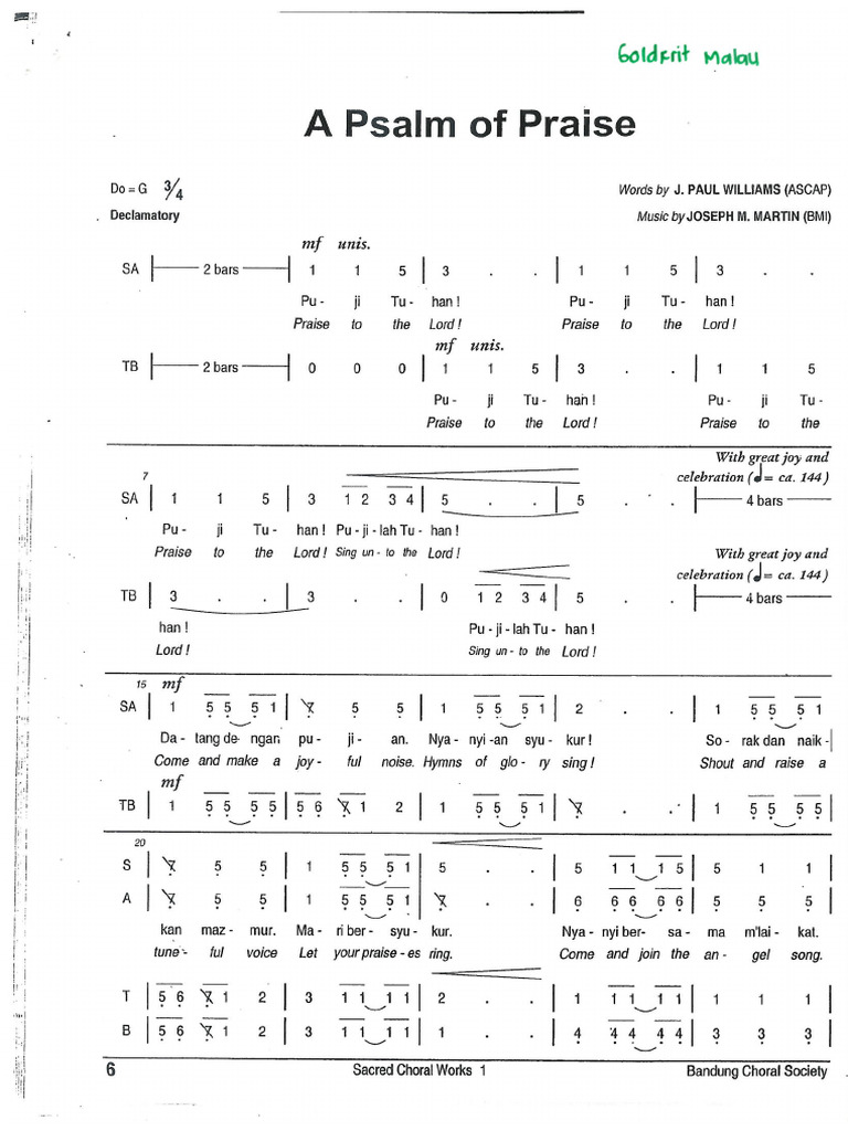 A Psalm of Praise | PDF