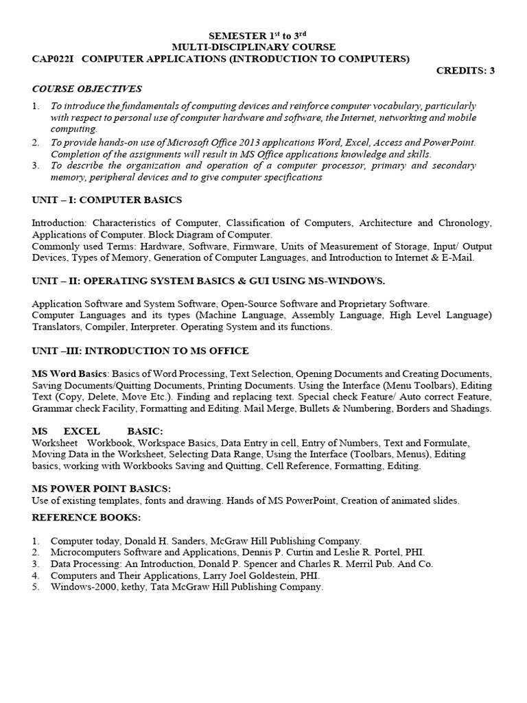 Introduction To Computers (Computer Applications) MD 2nd | PDF | Software | Microsoft Office