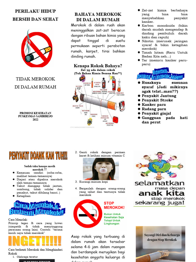 Leaflet PHBS Rokok | PDF
